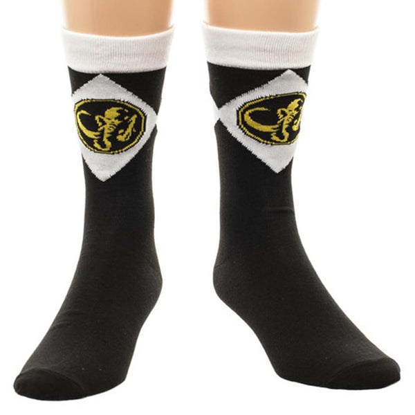 Mighty Morphin Power Rangers Men's Crew Socks Black - ToynkDownUnder