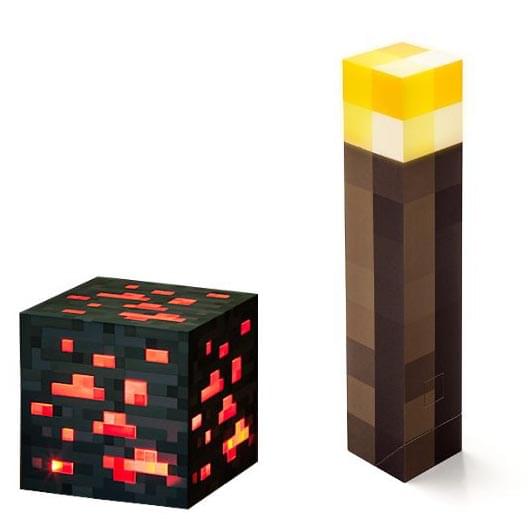 Minecraft Light Up Torch and Redstone Ore Set Of 2 - ToynkDownUnder